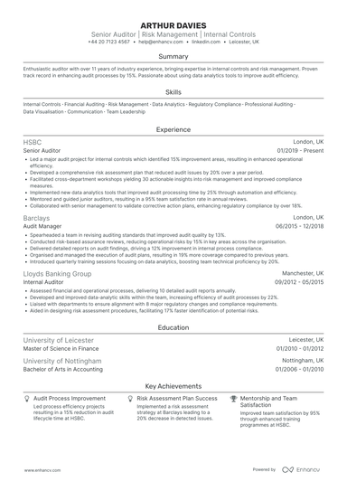 Auditor CV Examples & Guide for 2026