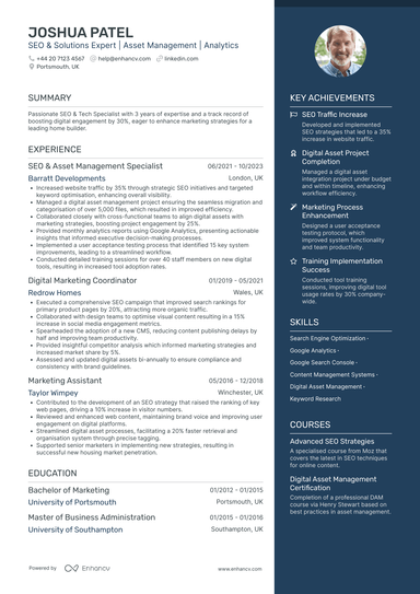 SEO CV Examples & Guide for 2026