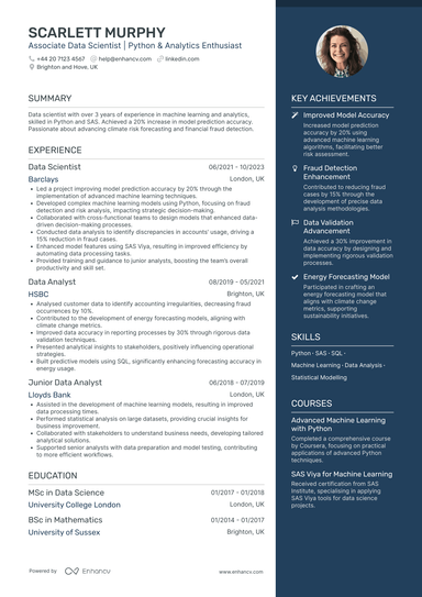 Data Scientist CV Examples & Guide for 2026