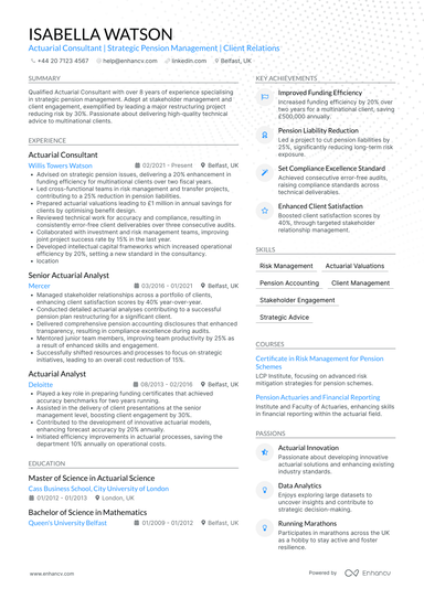 Actuary CV Examples & Guide for 2026