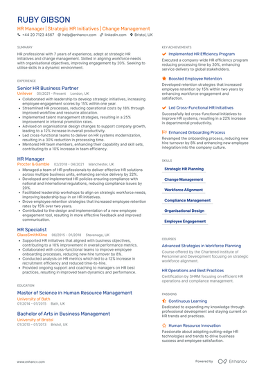 HR Manager CV Examples & Guide for 2026