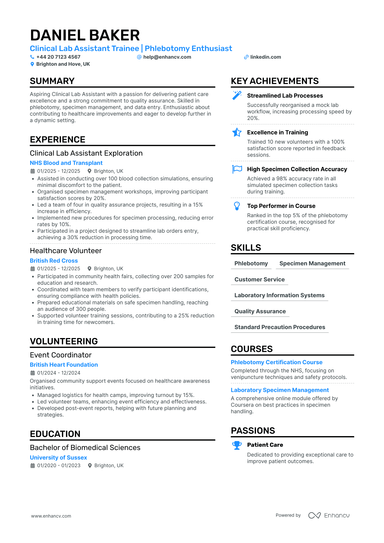 Phlebotomist CV Examples & Guide for 2026