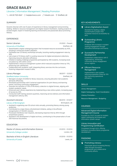 Librarian CV Examples & Guide for 2026