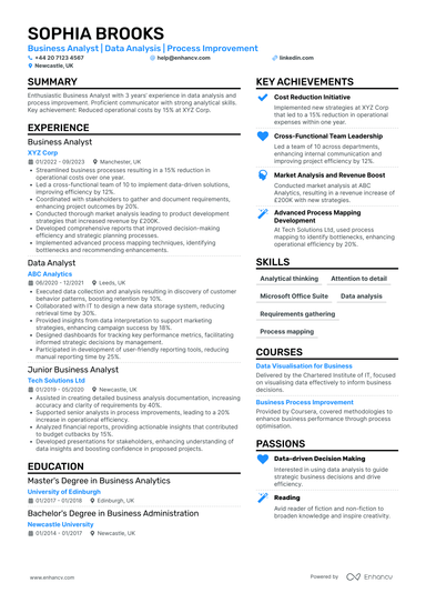 Entry Level Business Analyst CV Examples & Guide for 2026