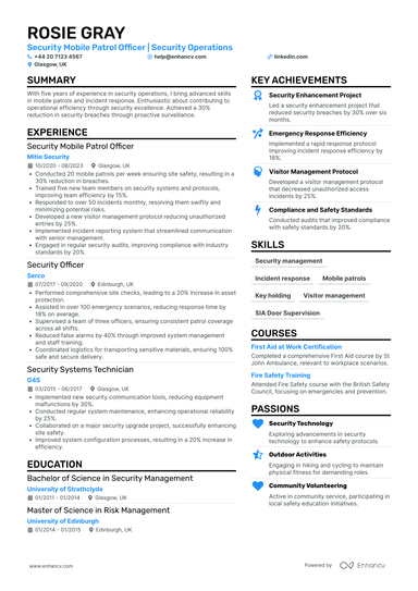 Security Officer CV Examples & Guide for 2026