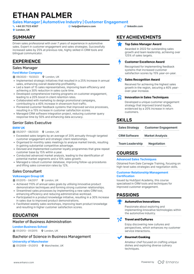 Car Salesman CV Examples & Guide for 2026