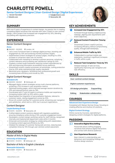 Content Designer CV Examples & Guide for 2026