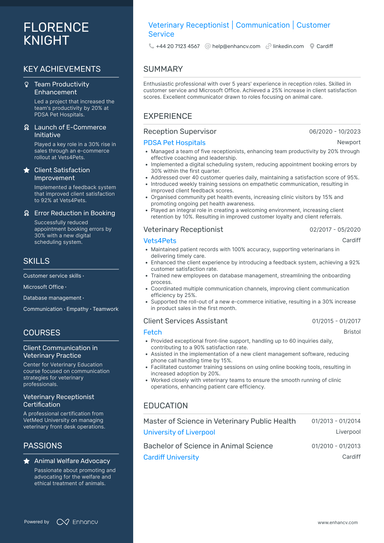 Receptionist CV Examples & Guide for 2026