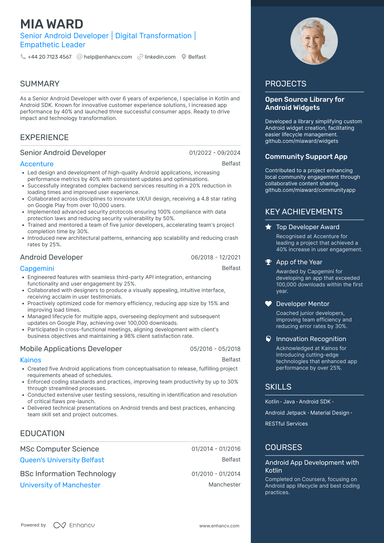Android Developer CV Examples & Guide for 2026