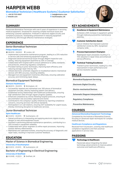 Biomedical Engineer CV Examples & Guide for 2026