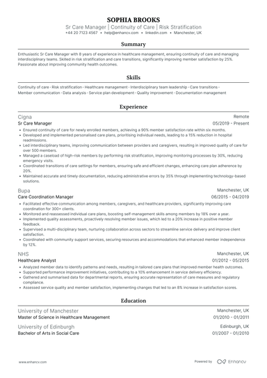 Care Manager CV Examples & Guide for 2026