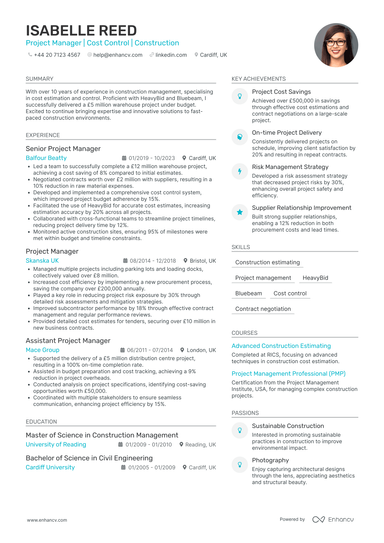 Construction Project Manager CV Examples & Guide for 2026