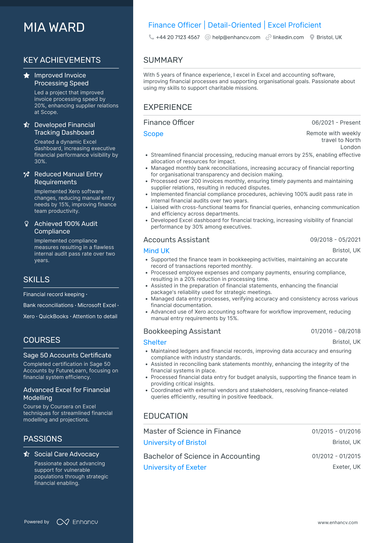Finance Officer CV Examples & Guide for 2026