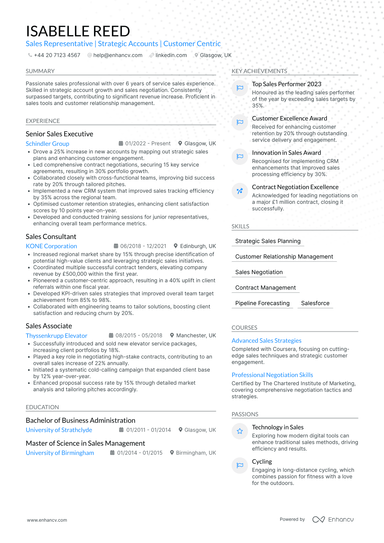 Sales Representative CV Examples & Guide for 2026