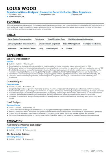 Designer CV Examples & Guide for 2025