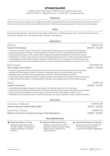 Manager CV Examples & Guide for 2026