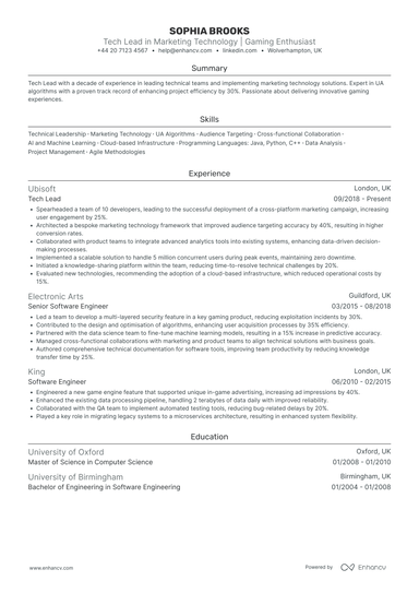 Machine Learning CV Examples & Guide for 2025