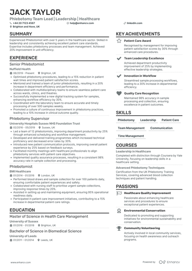 Phlebotomist CV Examples & Guide for 2026