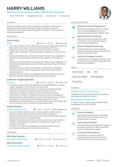 Data Analyst Entry Level CV Examples & Guide for 2026