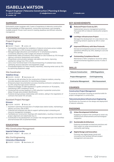 Project Engineer CV Examples & Guide for 2026