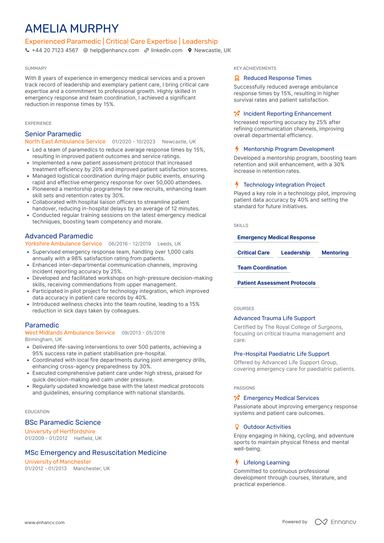 Paramedic CV Examples & Guide for 2026
