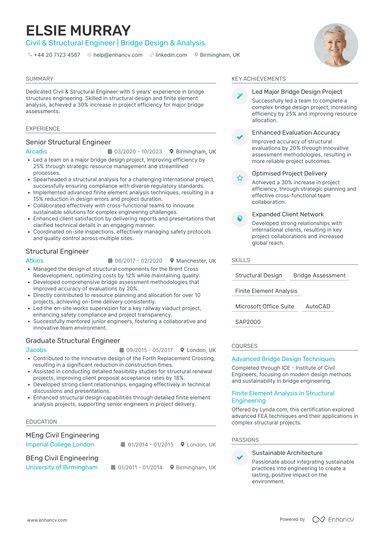 Structural Engineer CV Examples & Guide for 2025