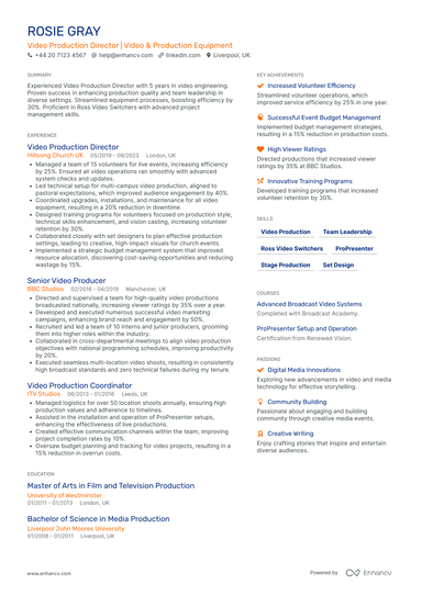 Film CV Examples & Guide for 2026