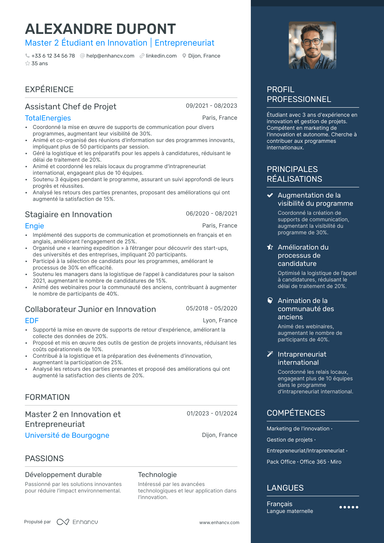 CV Chef de Projet : +17 Exemples et Conseils de Pro