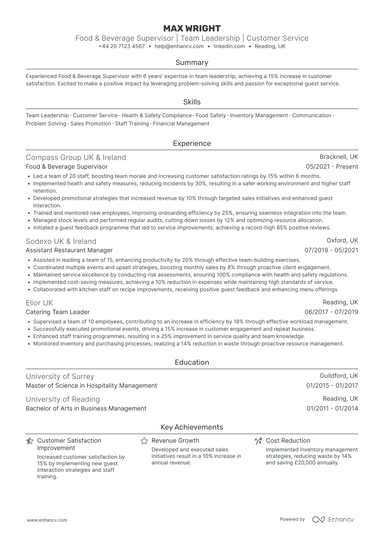 Supervisor CV Examples & Guide for 2026
