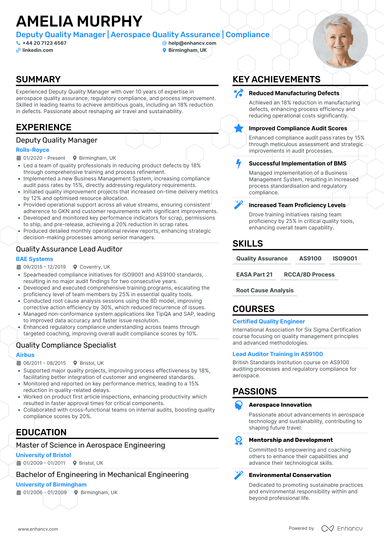 Quality Manager CV Examples & Guide for 2026