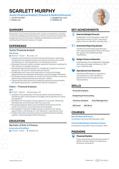 Junior Data Analyst CV Examples & Guide for 2026