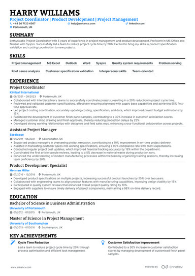 Project Coordinator CV Examples & Guide for 2026
