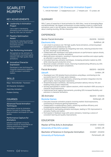 Animator CV Examples & Guide for 2026