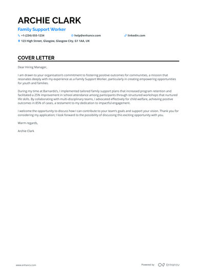 Support Worker Cover Letter Examples & Guide for 2025