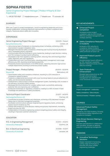 Senior Project Manager CV Examples & Guide for 2026