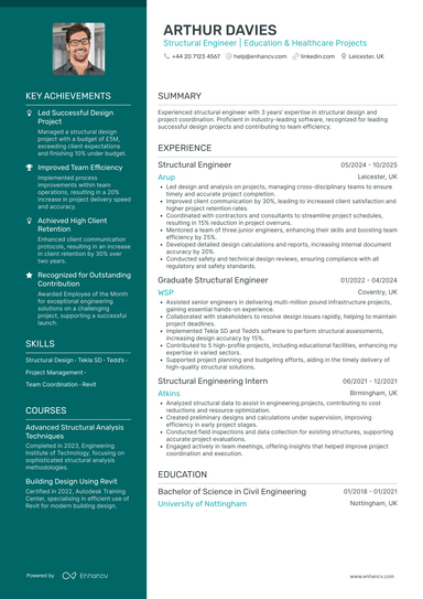 Structural Engineer CV Examples & Guide for 2025