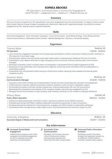 Public Relations CV Examples & Guide for 2026