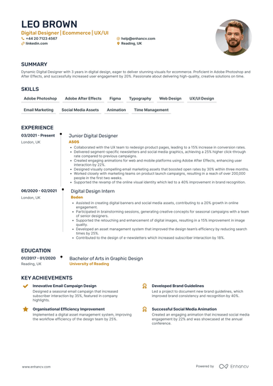 Digital Designer CV Examples & Guide for 2026