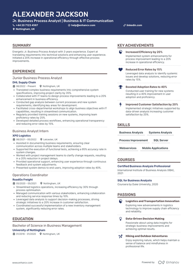 Junior Business Analyst CV Examples & Guide for 2026