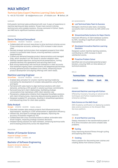 Machine Learning CV Examples & Guide for 2025