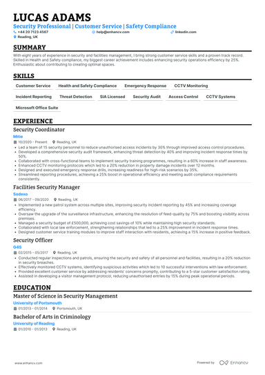 Security Officer CV Examples & Guide for 2026