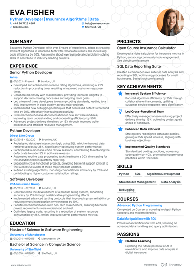 Python Developer CV Examples & Guide for 2025