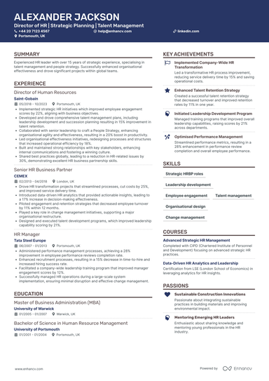 HR Director CV Examples & Guide for 2026