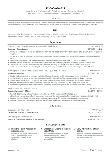 Public Health CV Examples & Guide for 2026