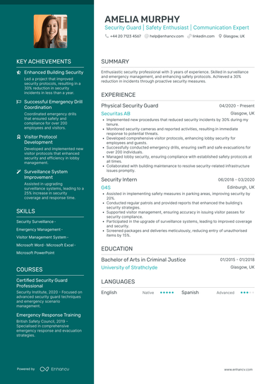 Security Guard CV Examples & Guide for 2026