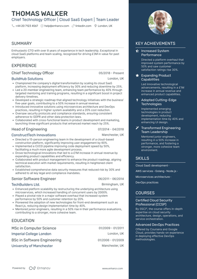 CTO CV Examples & Guide for 2026