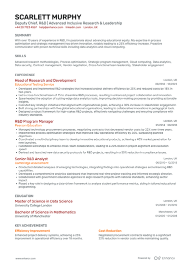 Chief of Staff CV Examples & Guide for 2026