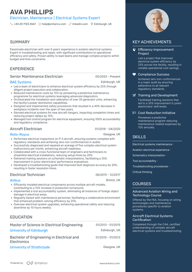 Electrician CV Examples & Guide for 2026
