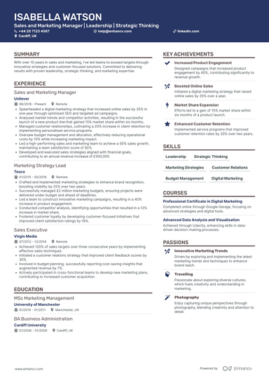 Sales And Marketing CV Examples & Guide for 2026