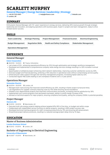General Manager CV Examples & Guide for 2026